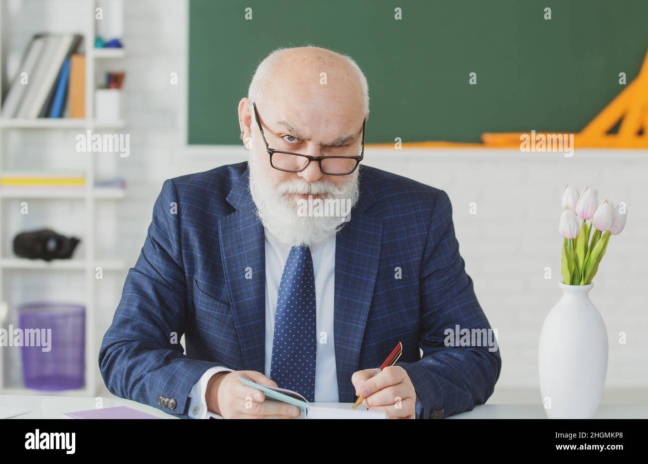 Serious professor. People scientist occupation, knowledge, learning and ...