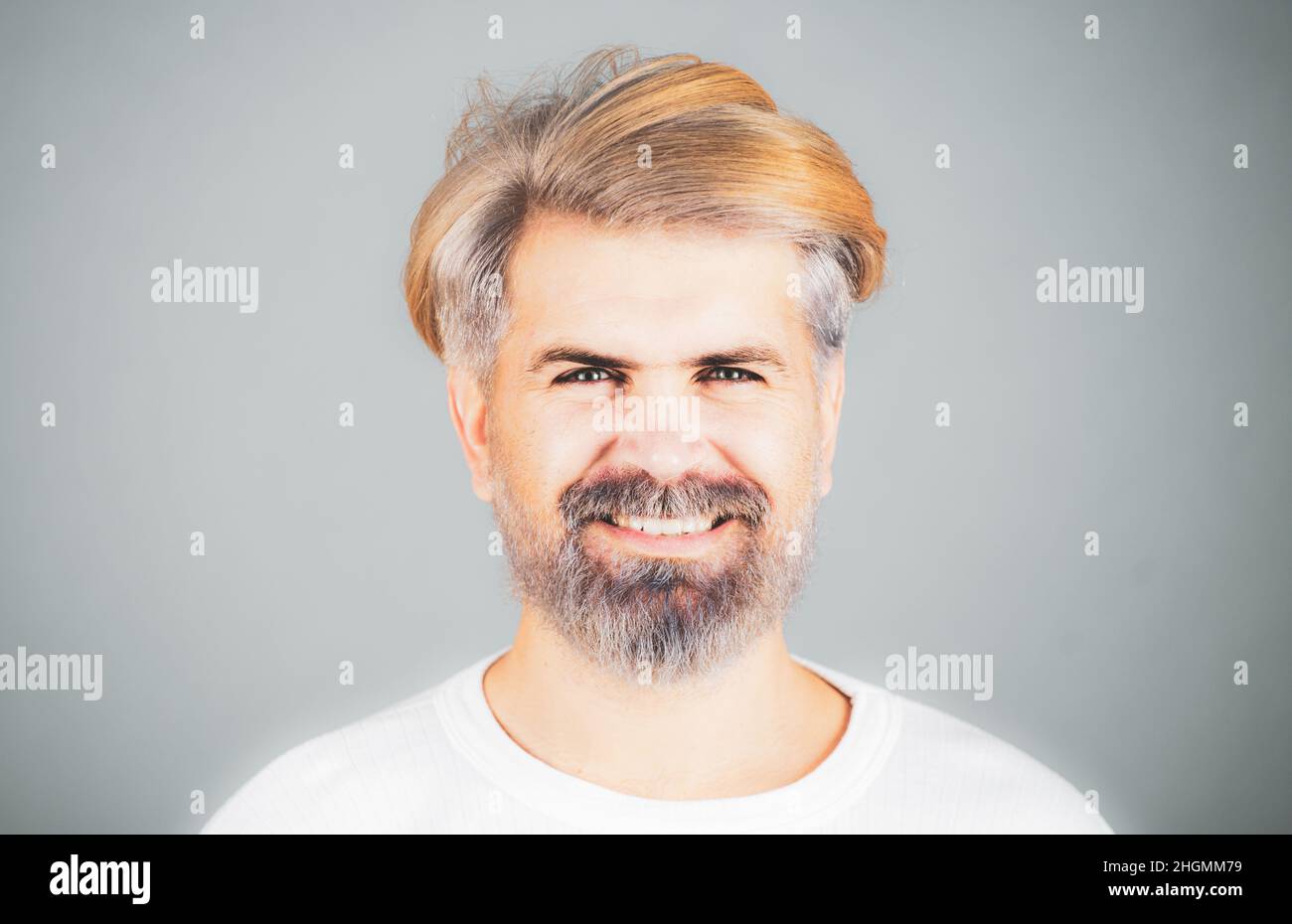 Bearded man. Positive human facial expressions and emotions Stock Photo ...