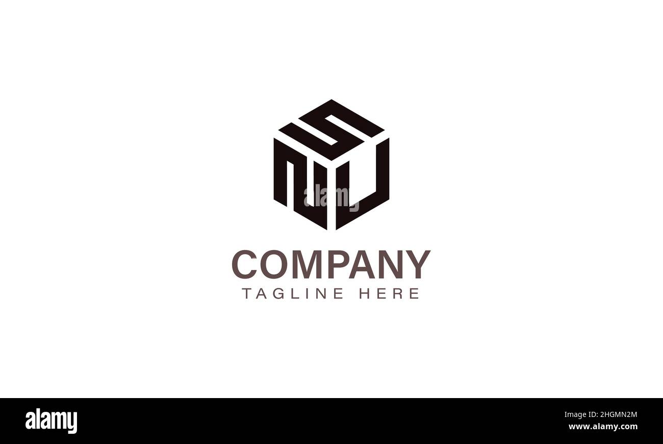Letter SNU Logo, Three Letter Logo, Alphabet S N U Hexagon Shape Vector ...