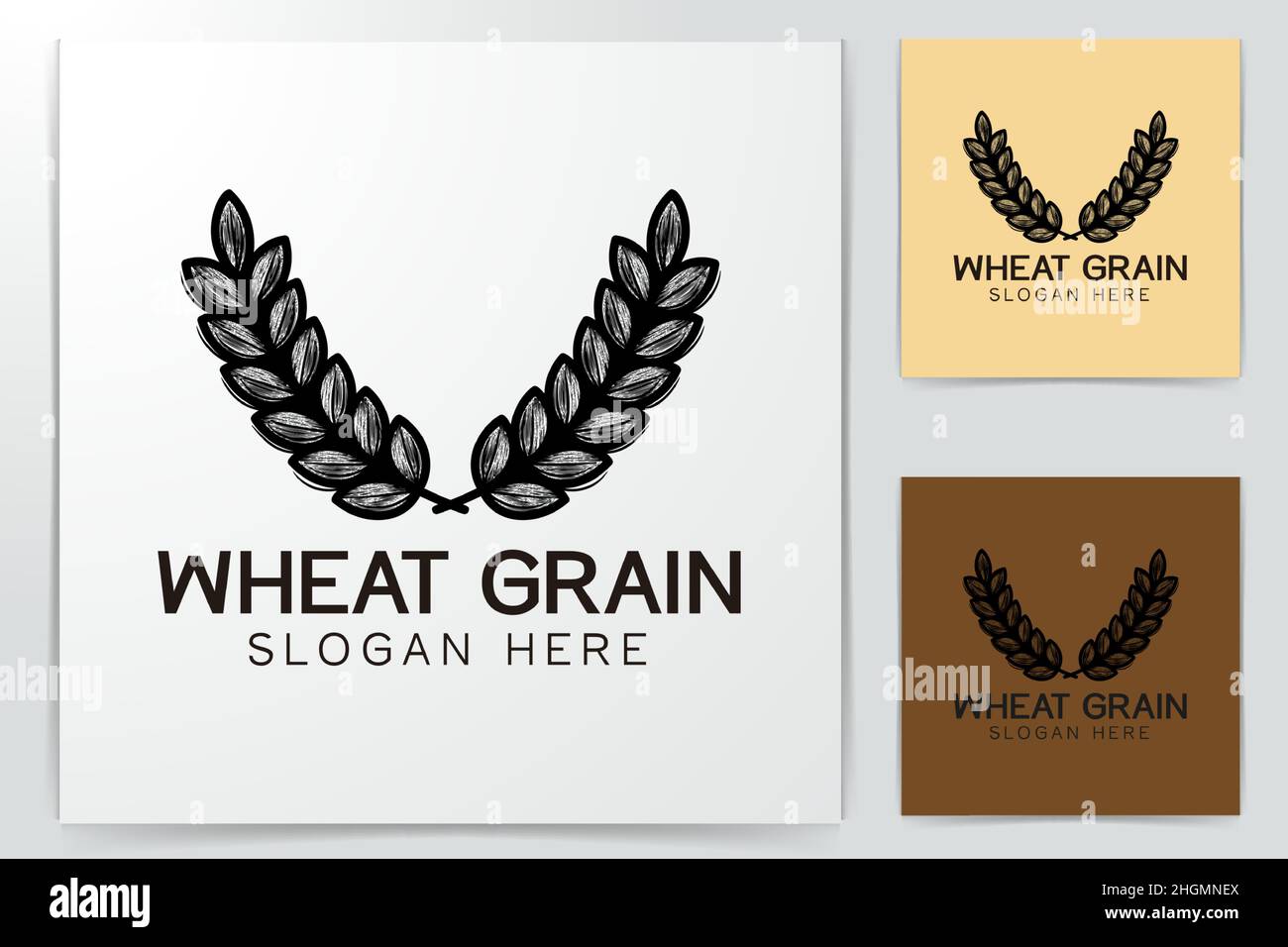 hand drawn wheat grain, agriculture logo Ideas. Inspiration logo design ...