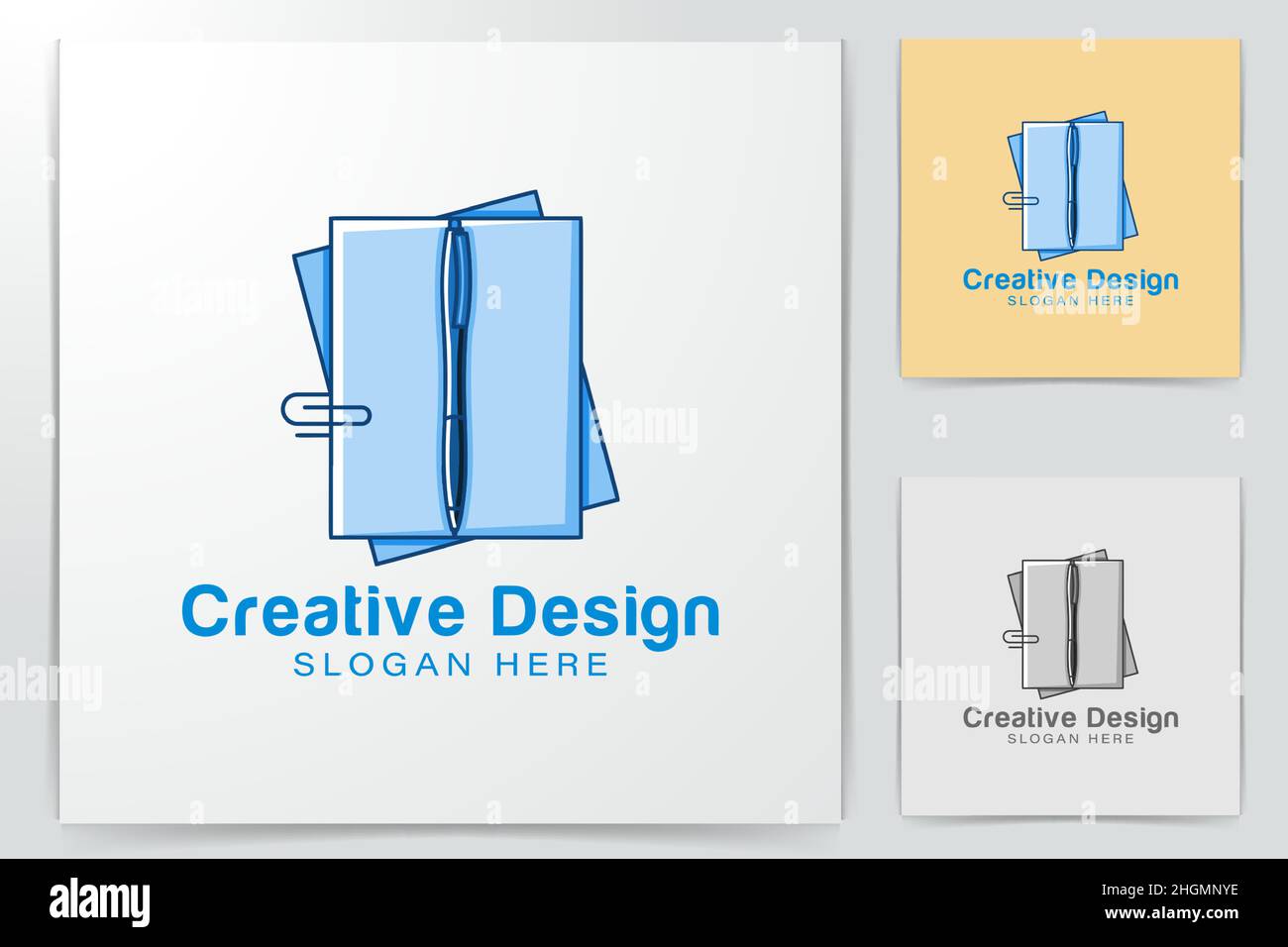 pen, sheet, office logo Ideas. Inspiration logo design. Template Vector ...