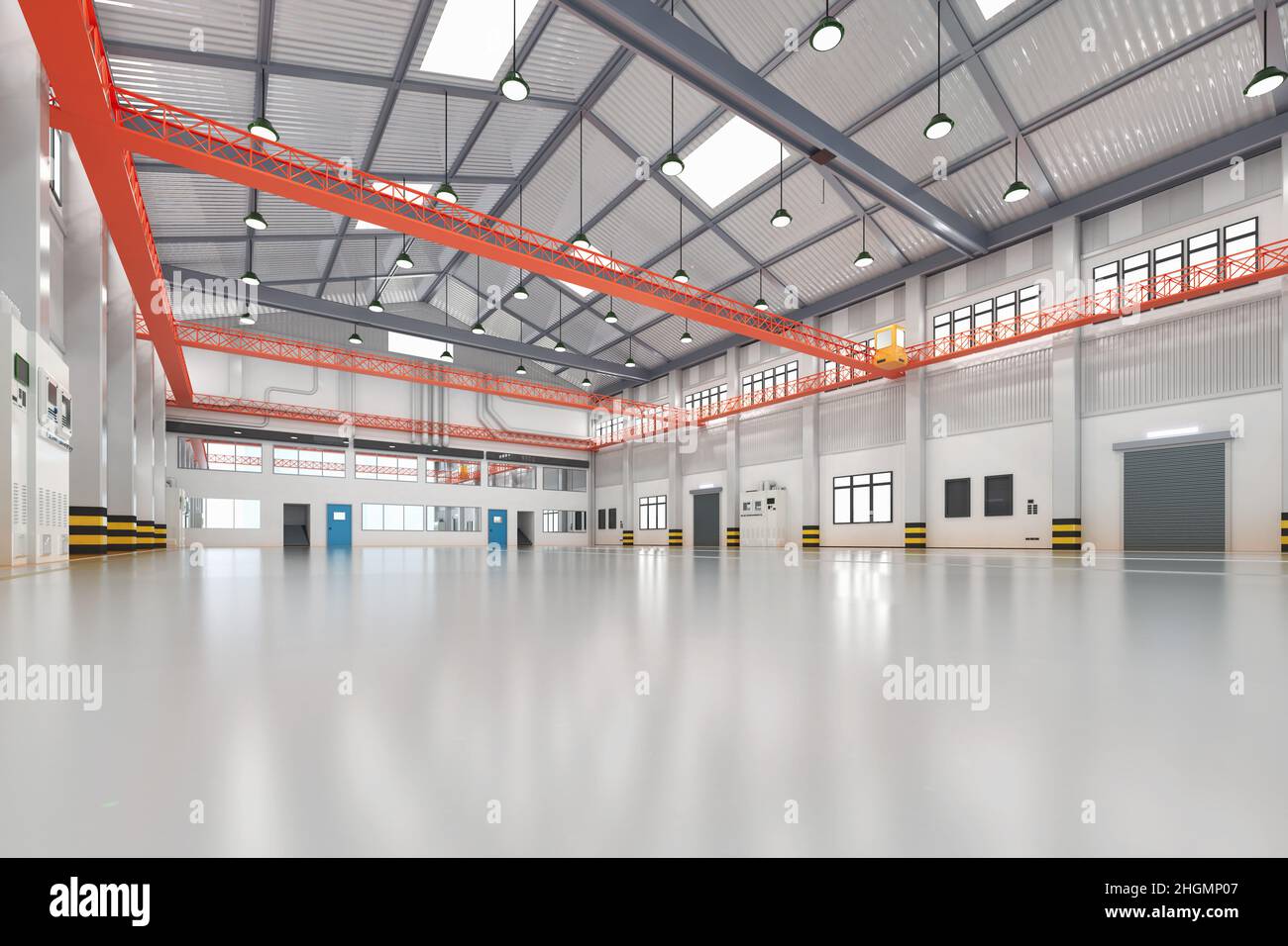 3d rendering empty factory interior or storehouse Stock Photo - Alamy