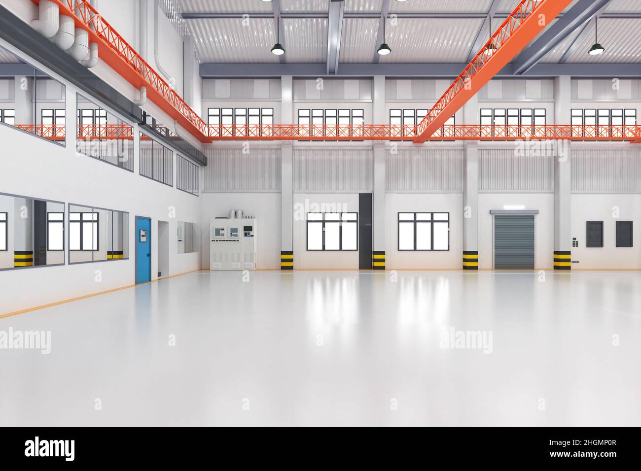 3d rendering empty factory interior or storehouse Stock Photo - Alamy