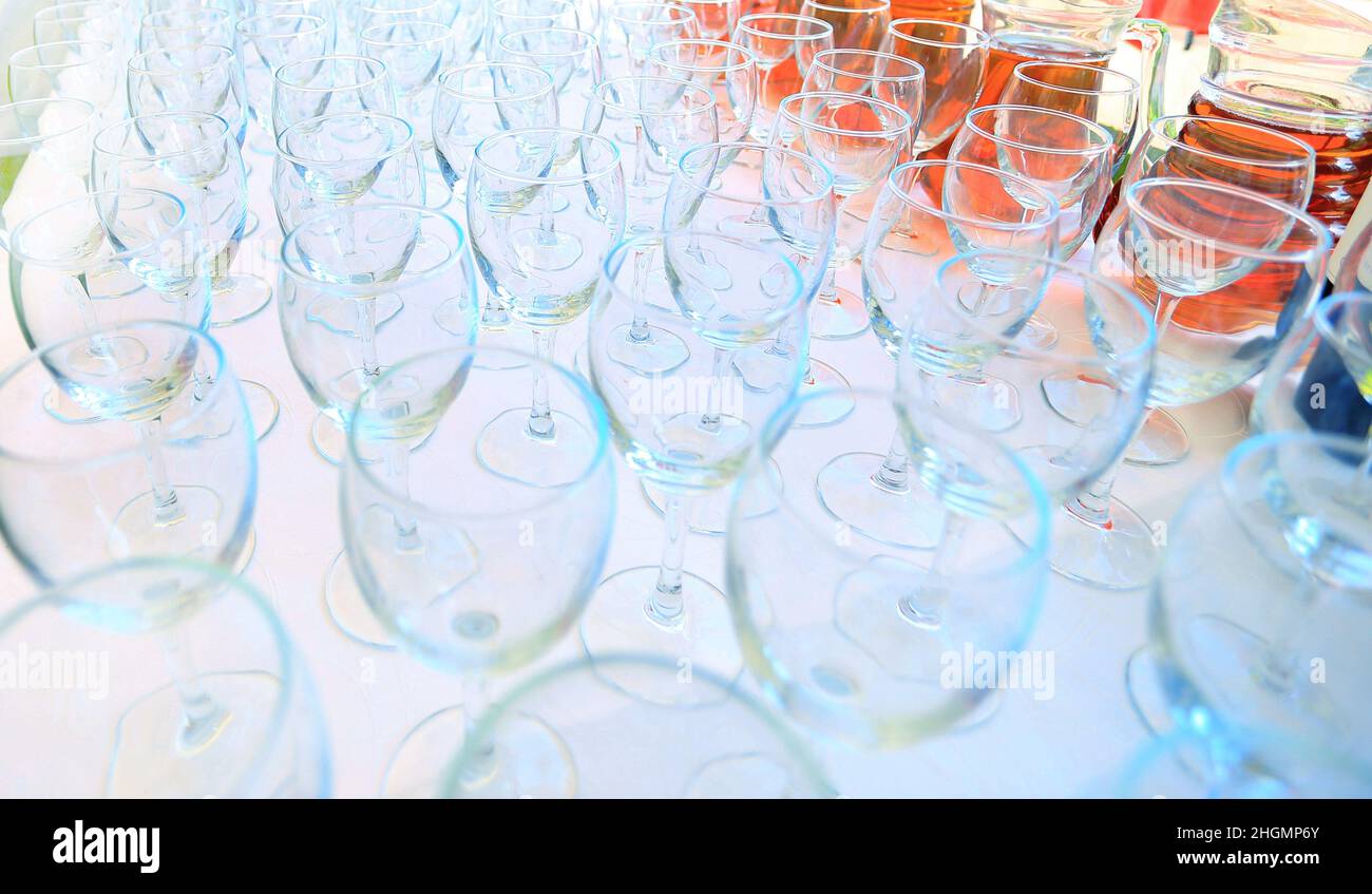 Empty wine glasses Stock Photo - Alamy