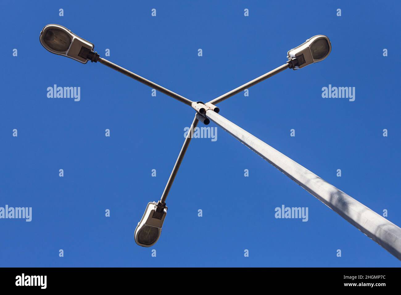 Beautiful vintage lamp post against sky. Decoration of streets and ...