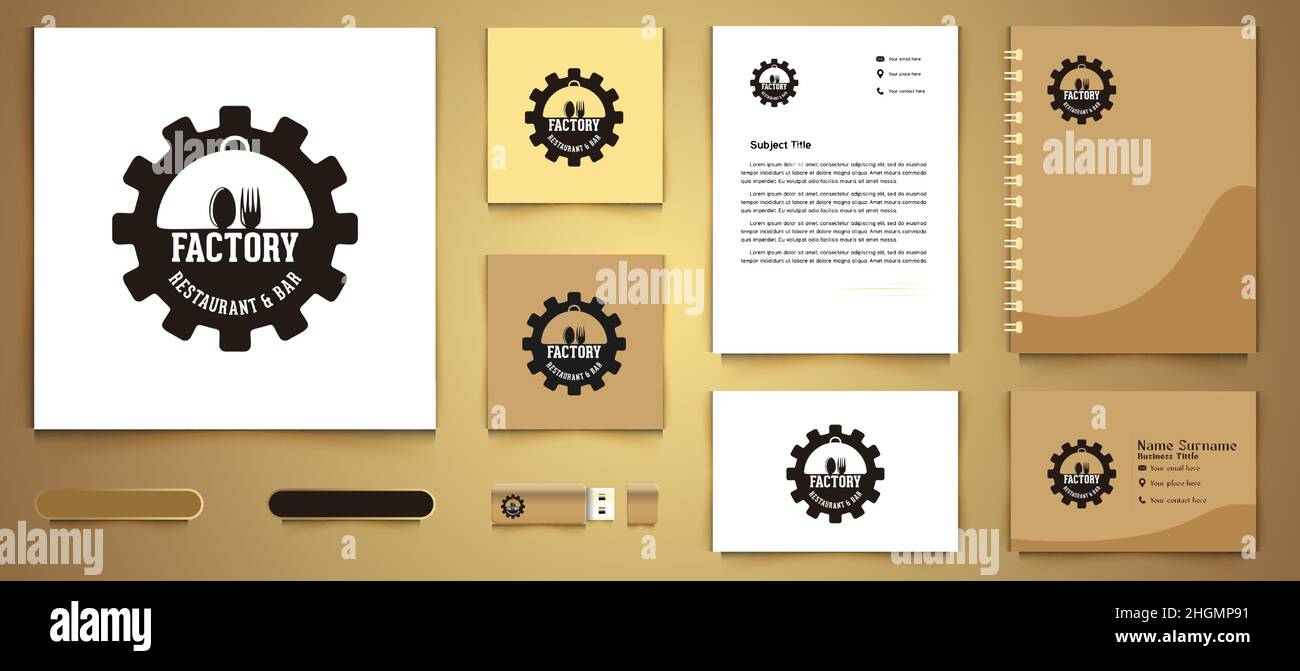 Cogwheel gear mechanism retro label Stock Vector Images - Alamy