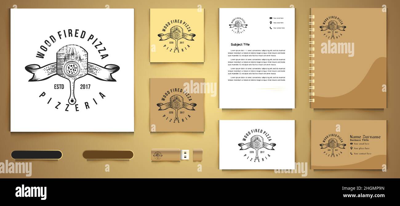 italian pizza, wood fired logo business branding package template ...