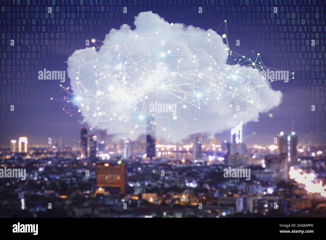 Cloud computing technology concept with 3d rendering cloud with digital connection Stock Photo ...