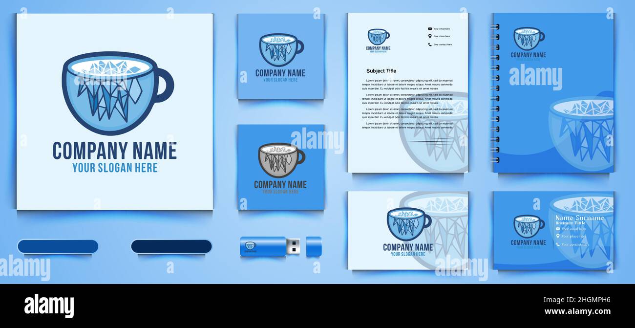 ice coffee, cold brew, coffee product logo and business branding ...