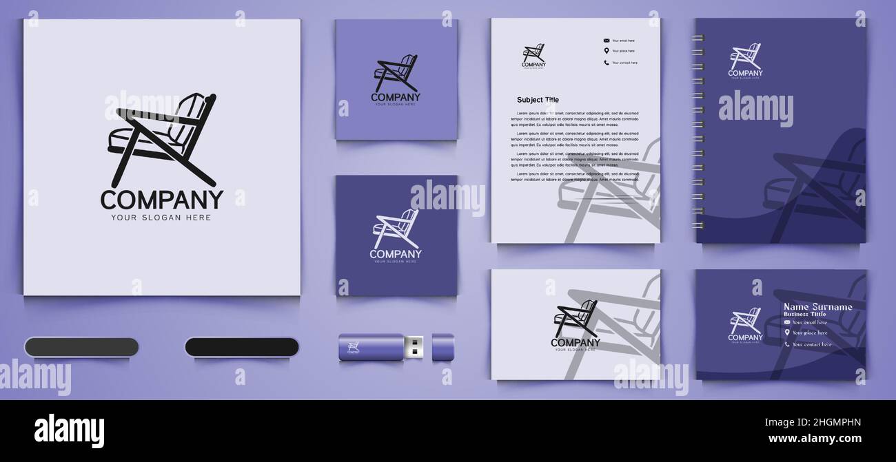 seat, chair mono line logo and business branding template Designs ...