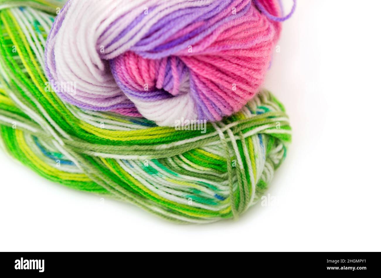 Ball of yarn isolated on white background. Multi-colored balls of yarn ...