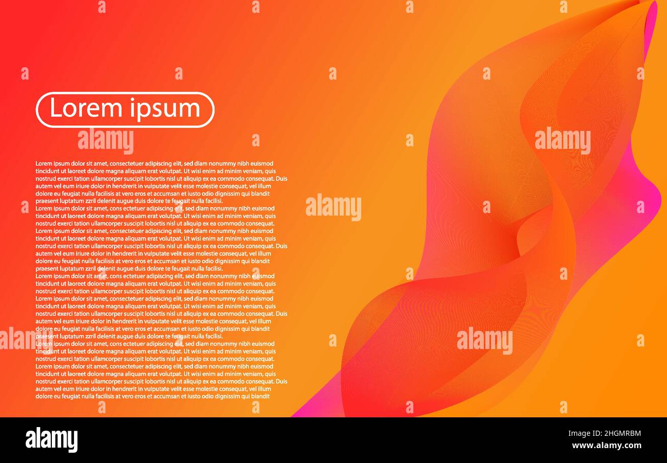 Colorful abstract liquid color wave background. Fluid orange color ...