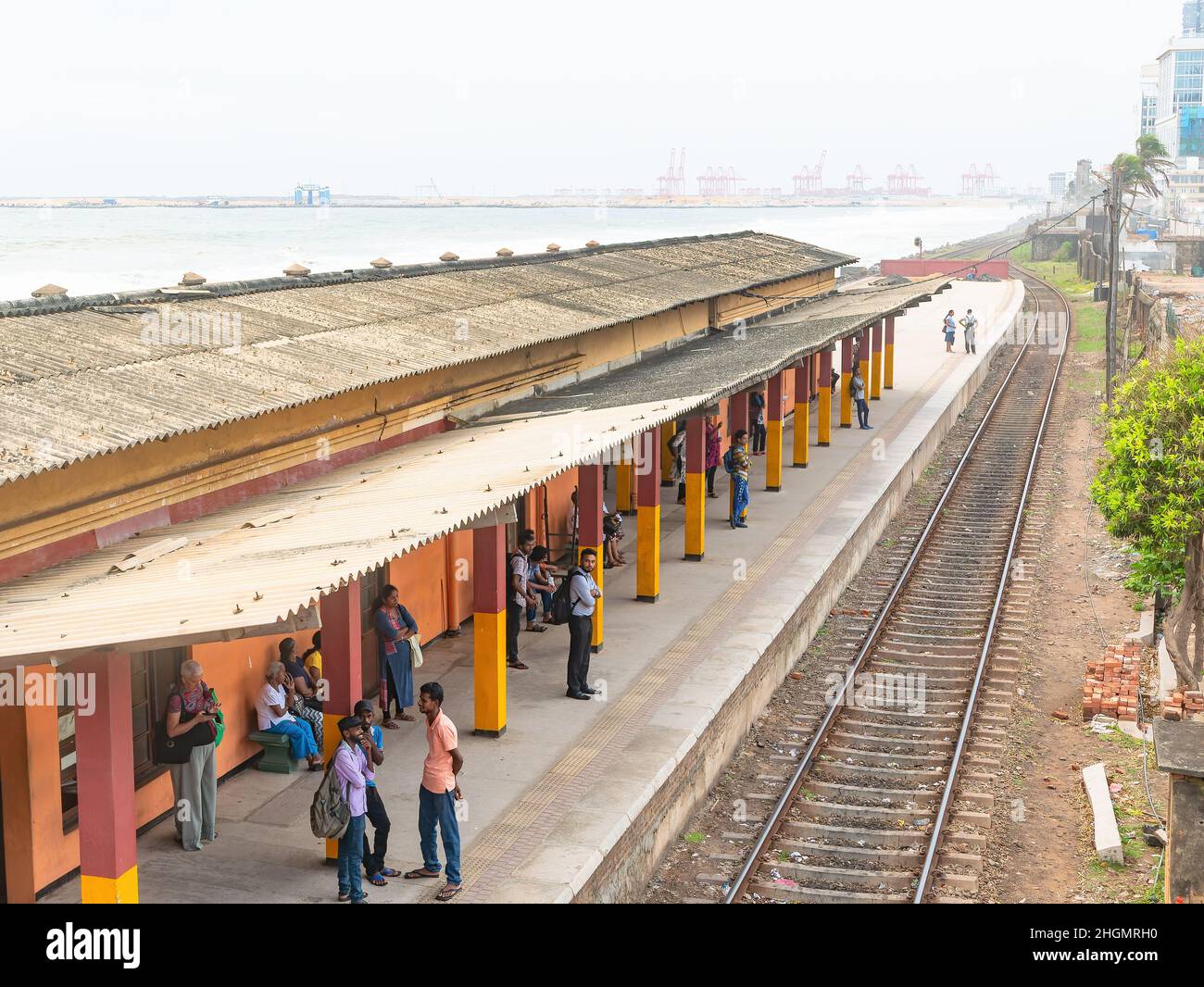 Platform at Kollupitiya Railway Station in Colombo, Sri Lanka. The ...