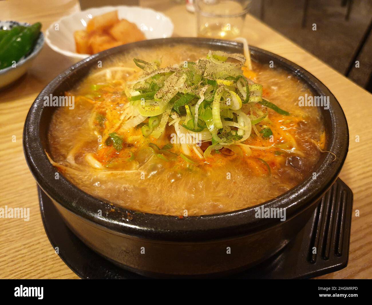 Gukbap, a Korean dish made by putting cooked rice into a hot soup or ...