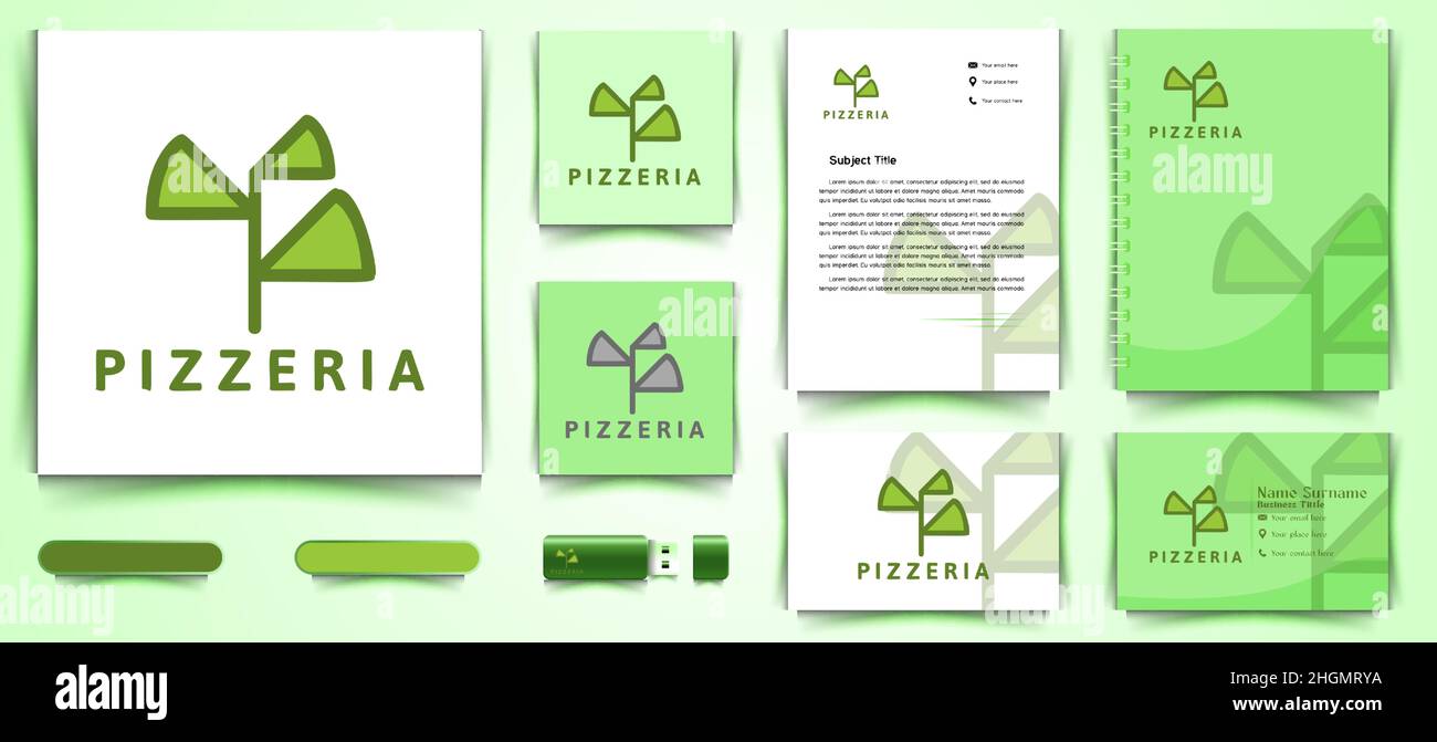 Green pizza Logo and business branding template Designs Inspiration ...