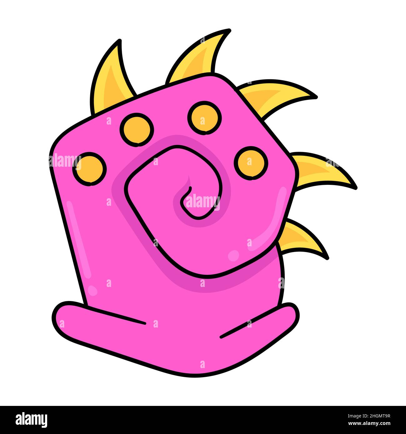 purple conch shell. cartoon emoticon. doodle icon drawing, vector ...