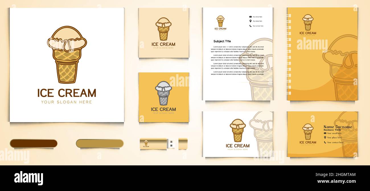 Ice cream melted Logo and business branding template Designs ...