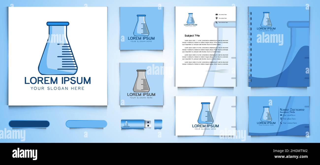 Laboratory tube Logo and business card branding template Designs ...