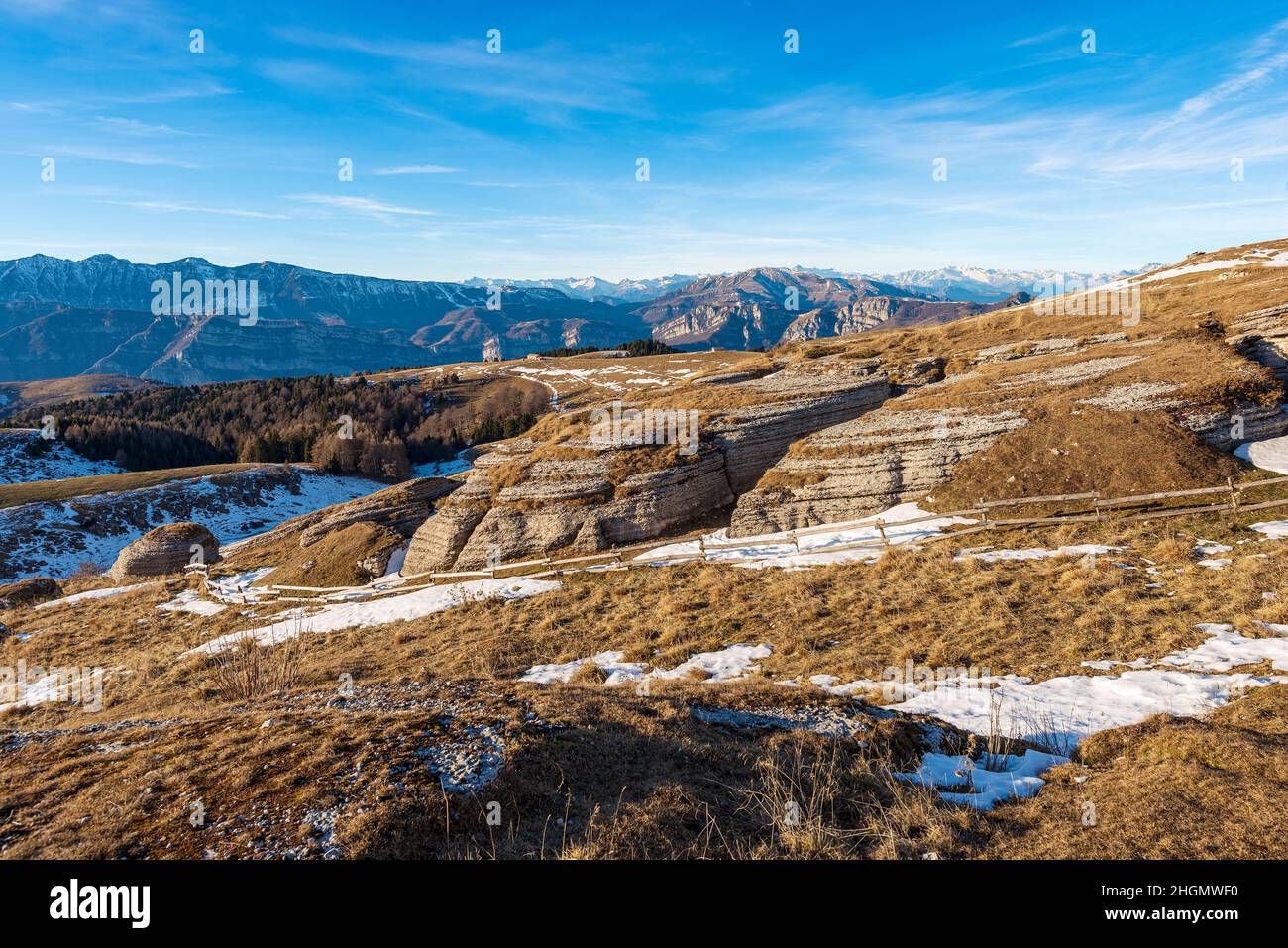 Mountain range of Baldo Mountain and Adamello Brenta National Park ...