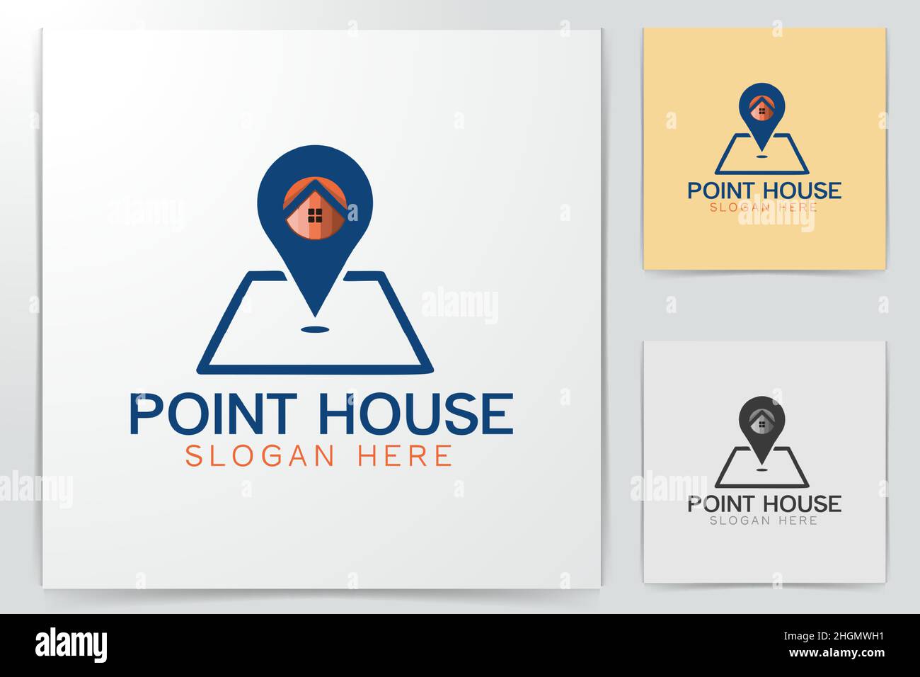 House, Home map Logo Designs Inspiration Isolated on White Background ...