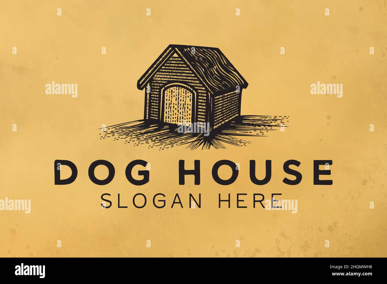 hand drawn dog house logo Designs Inspiration Isolated on White ...
