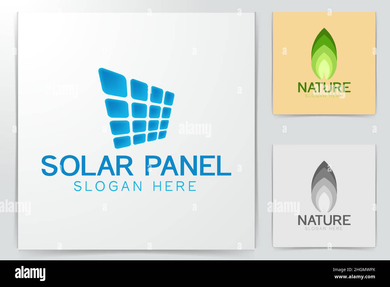 abstract blue solar panel logo Designs Inspiration Isolated on White ...