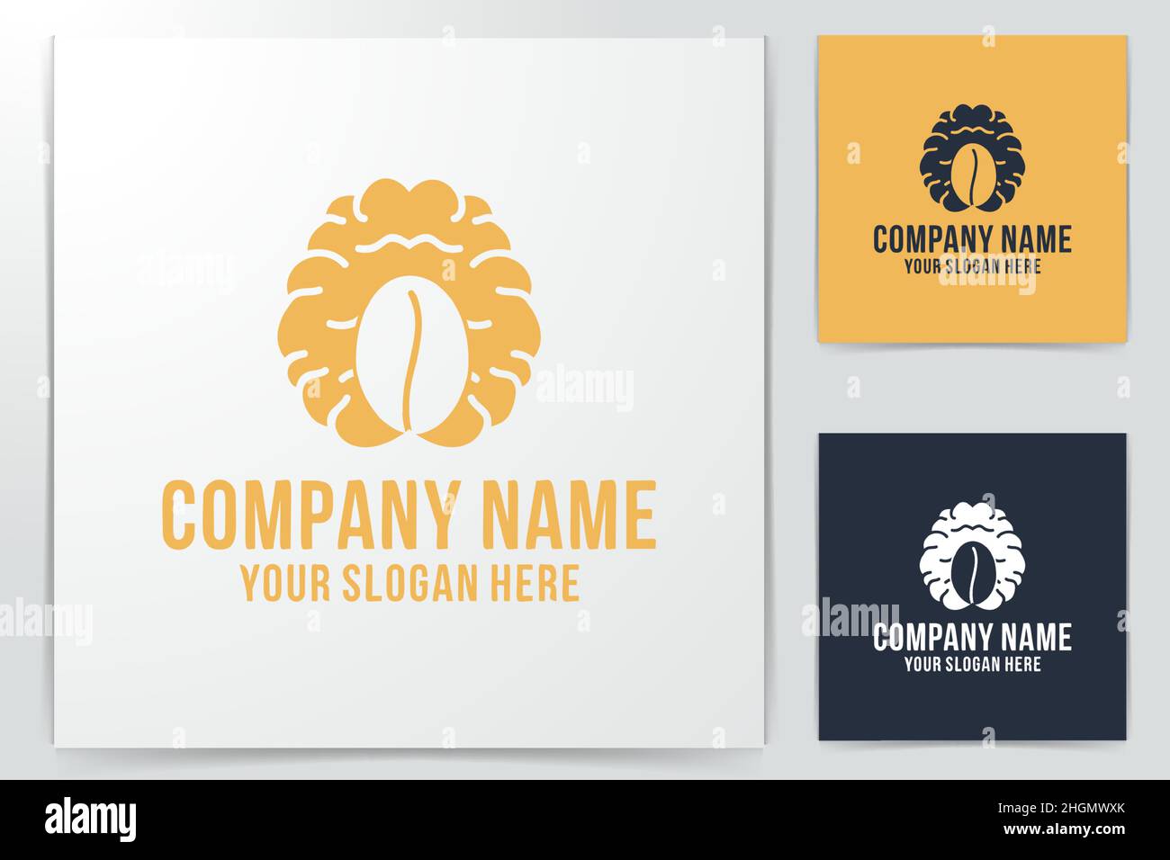 brain coffee logo Designs Inspiration Isolated on White Background ...