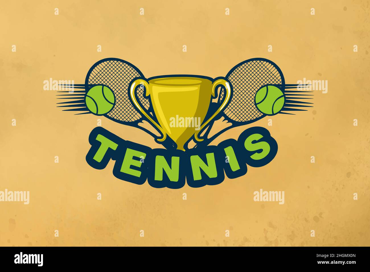 Trophy, ball, And racket, Tennis Logo Designs Inspiration Isolated on ...