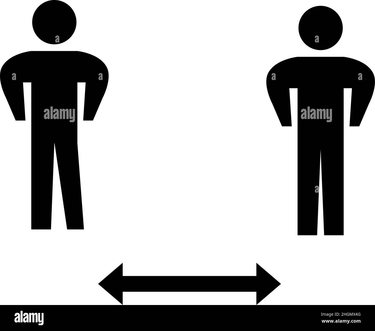Social distancing icon. Self quarantine vector sign. Coronavirus ...