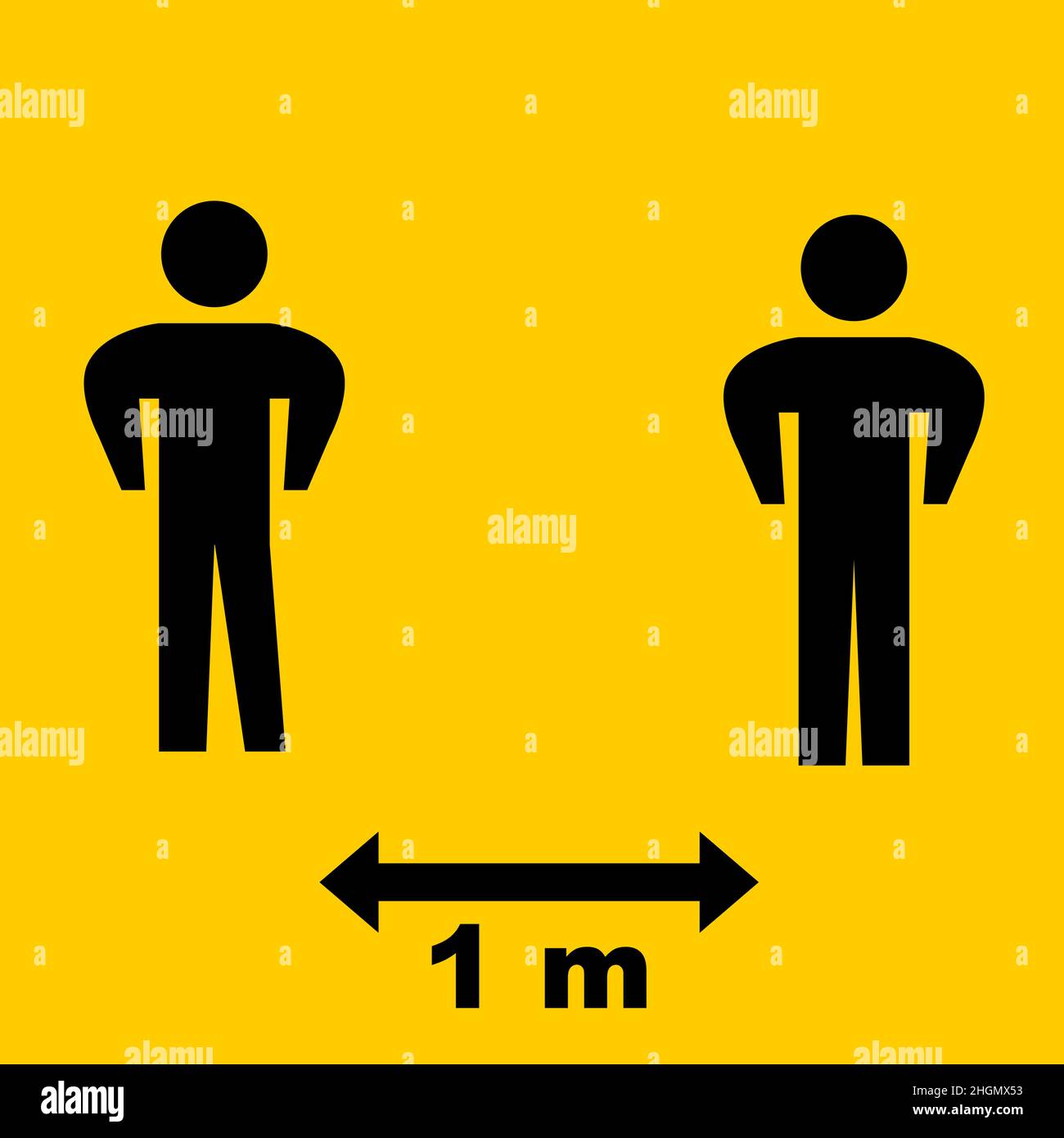 Social distancing 1 meter icon. Self quarantine vector sign ...