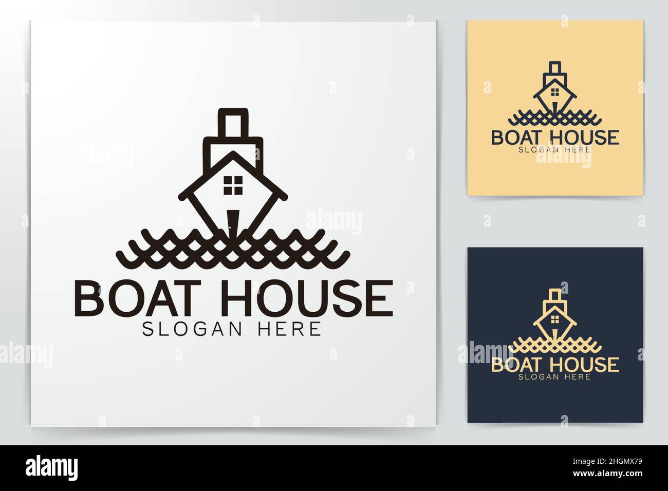 boat house logo Designs Inspiration Isolated on White Background Stock ...