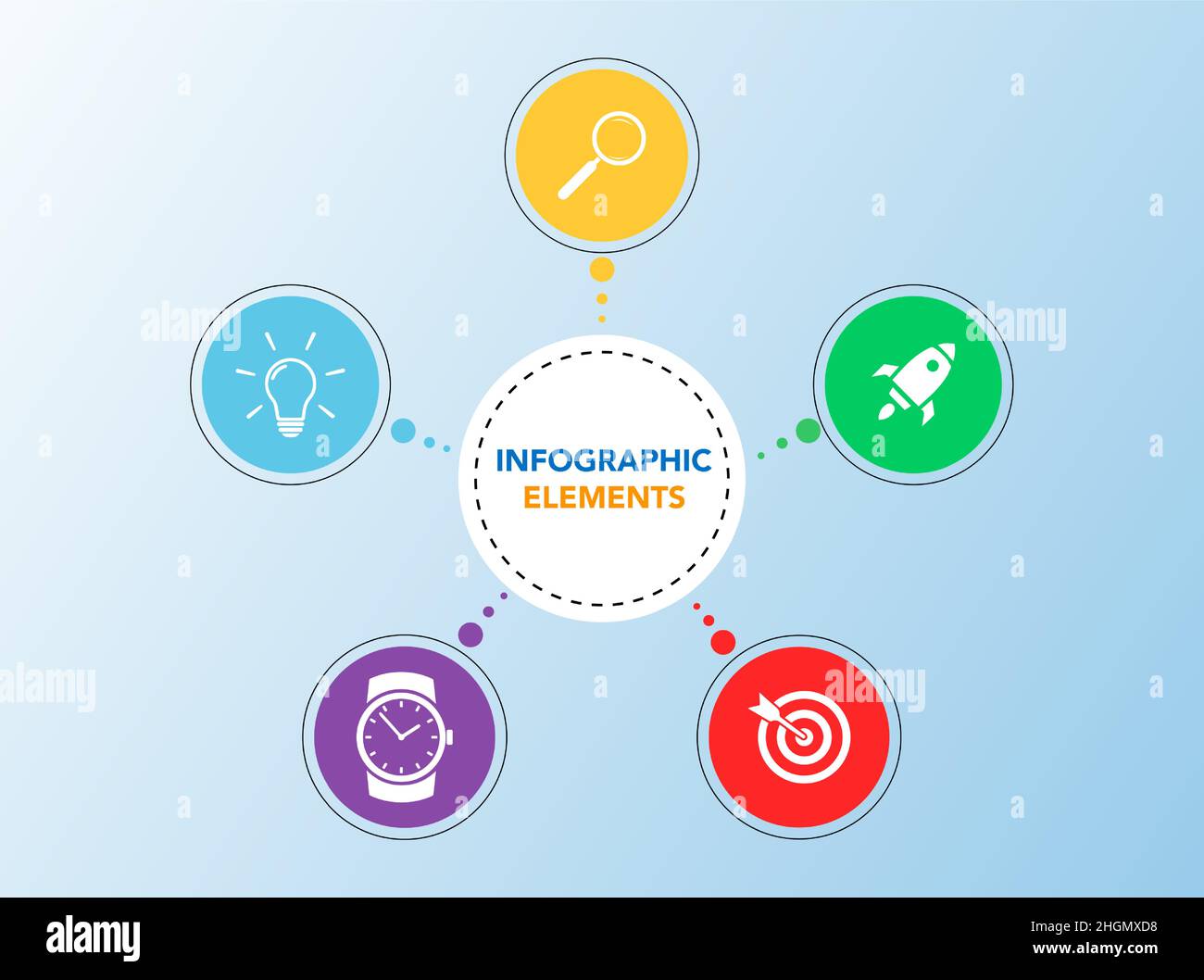 Modern business data circle infographic elements in vector format Stock ...