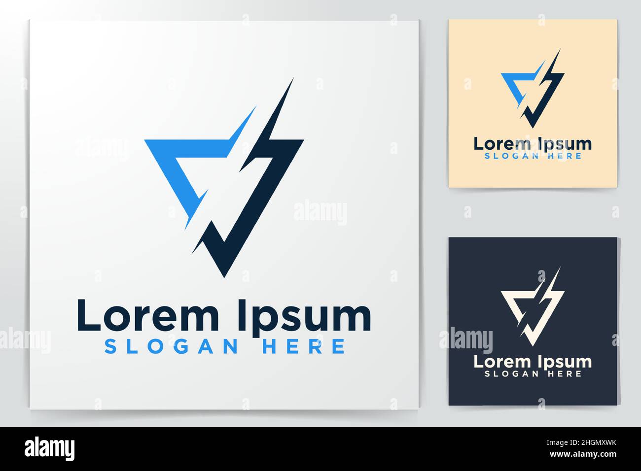 Blue Rectangle Logo Designs Vector Illustration Stock Vector Image ...