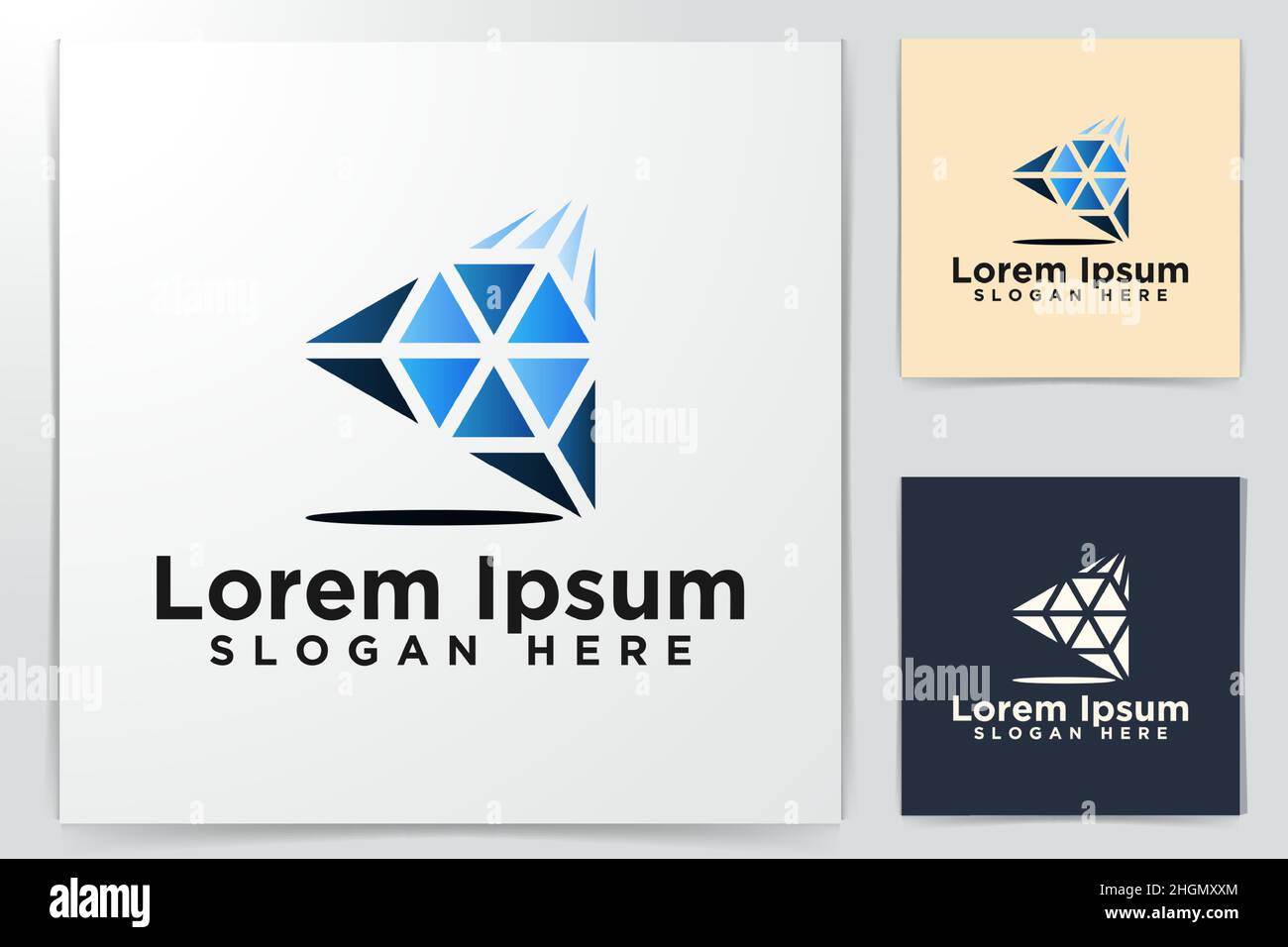 Blue Rectangle Logo Designs Vector Illustration Stock Vector Image ...