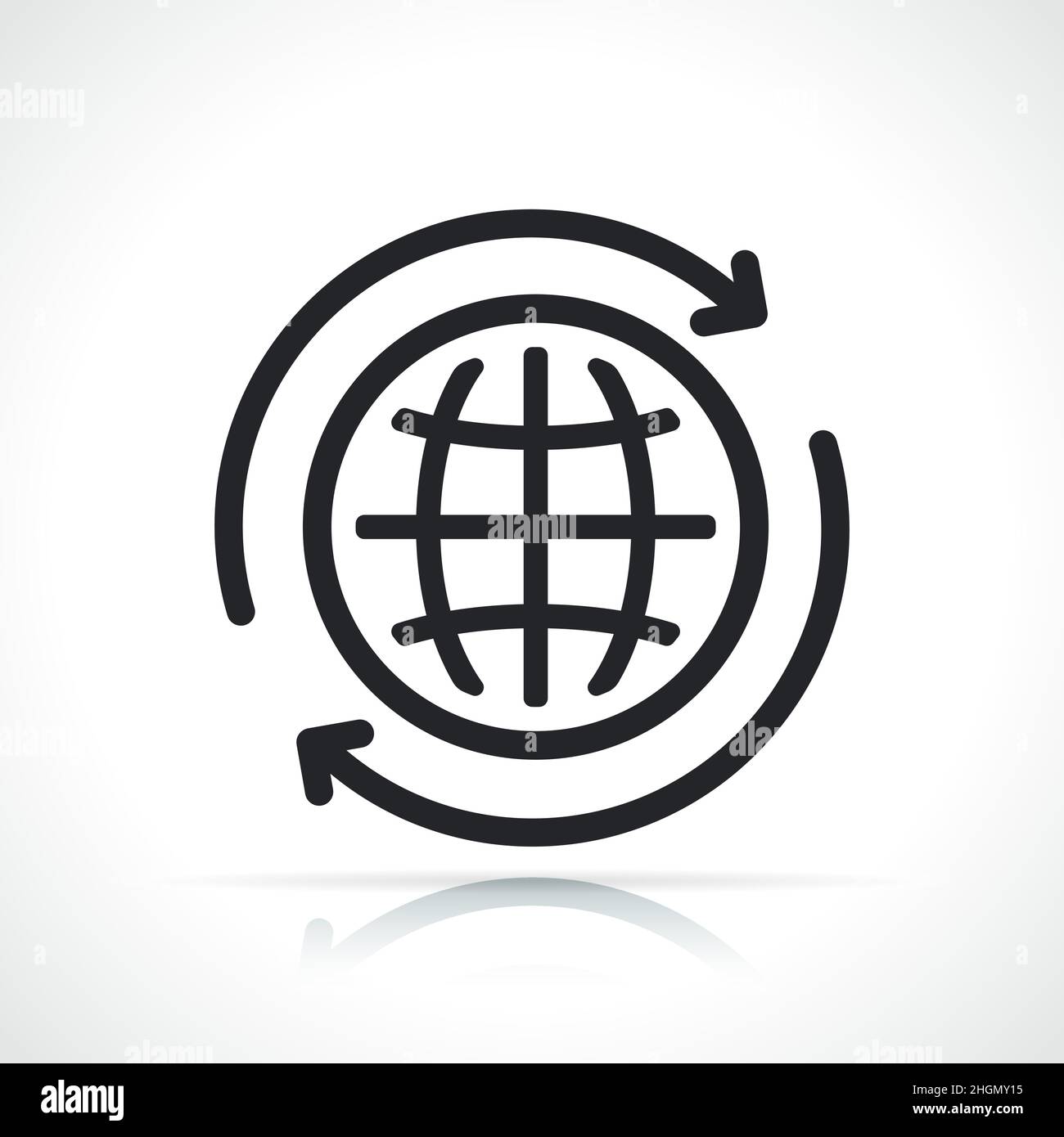 earth and rotating arrows thin line icon Stock Vector Image & Art - Alamy