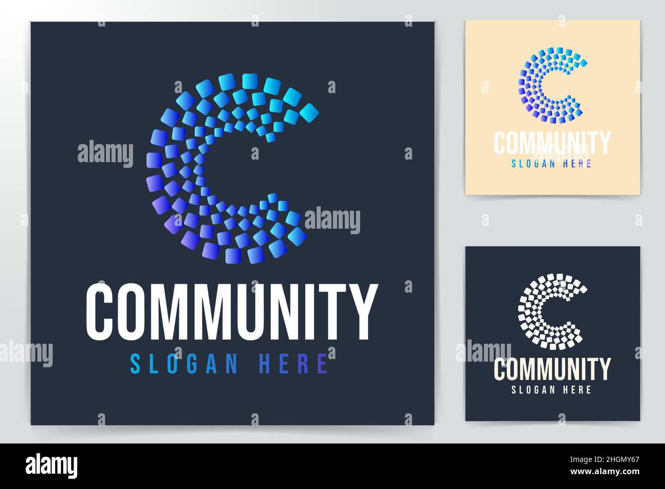 Letter C, Digital Community Logo Ideas. Inspiration logo design ...
