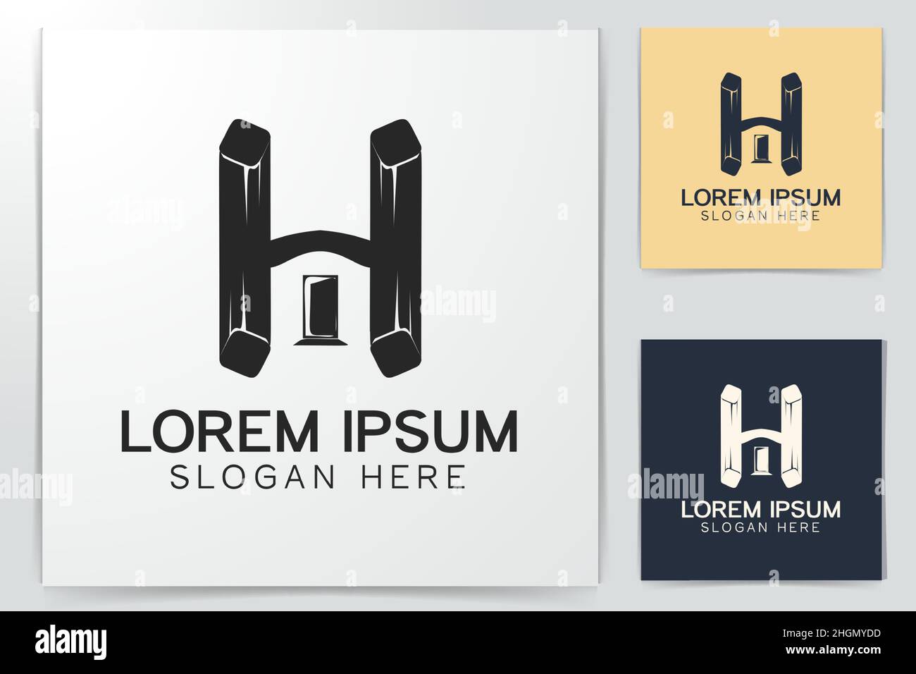 letter H house logo Designs Inspiration Isolated on White Background ...