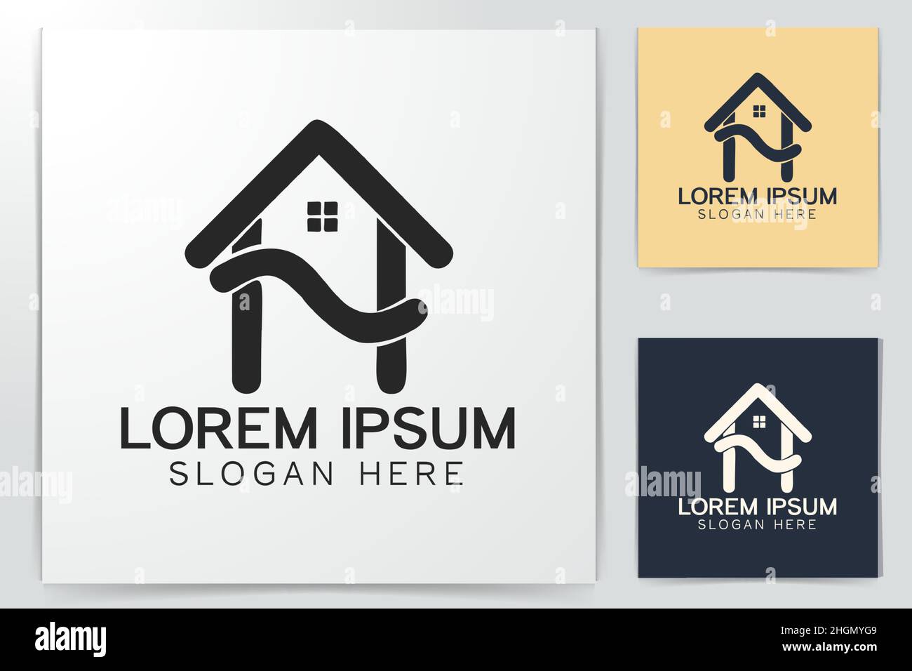 letter H house logo Designs Inspiration Isolated on White Background ...