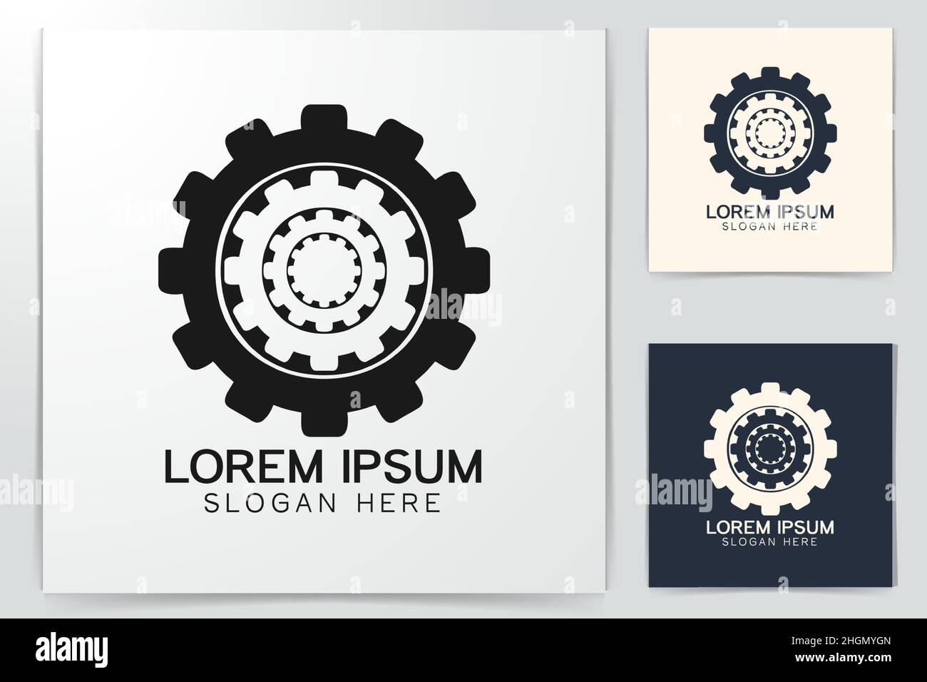 gear logo Designs Inspiration Isolated on White Background Stock Vector ...