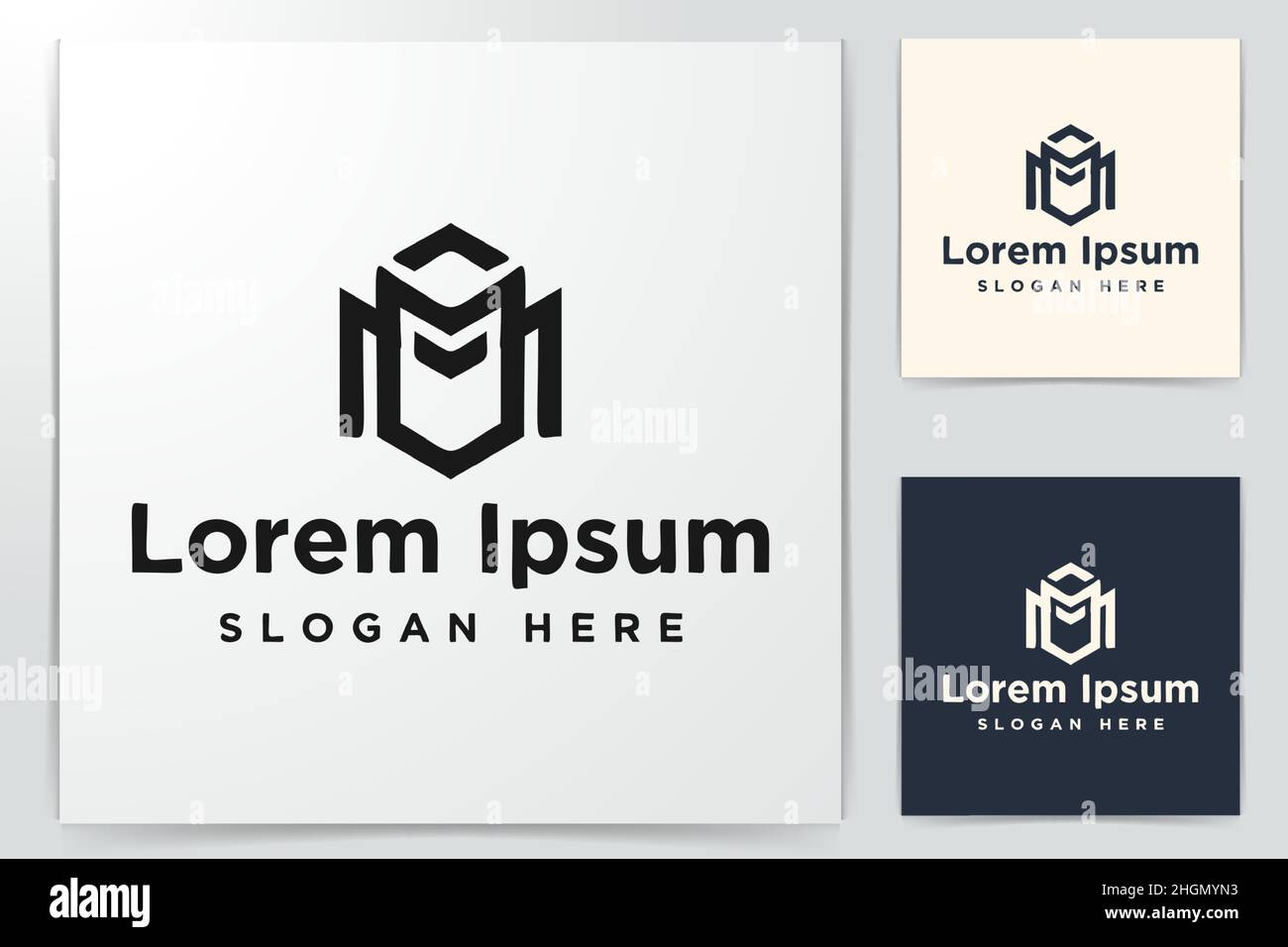 letter M, hexagon Logo Inspiration isolated on white background Stock ...