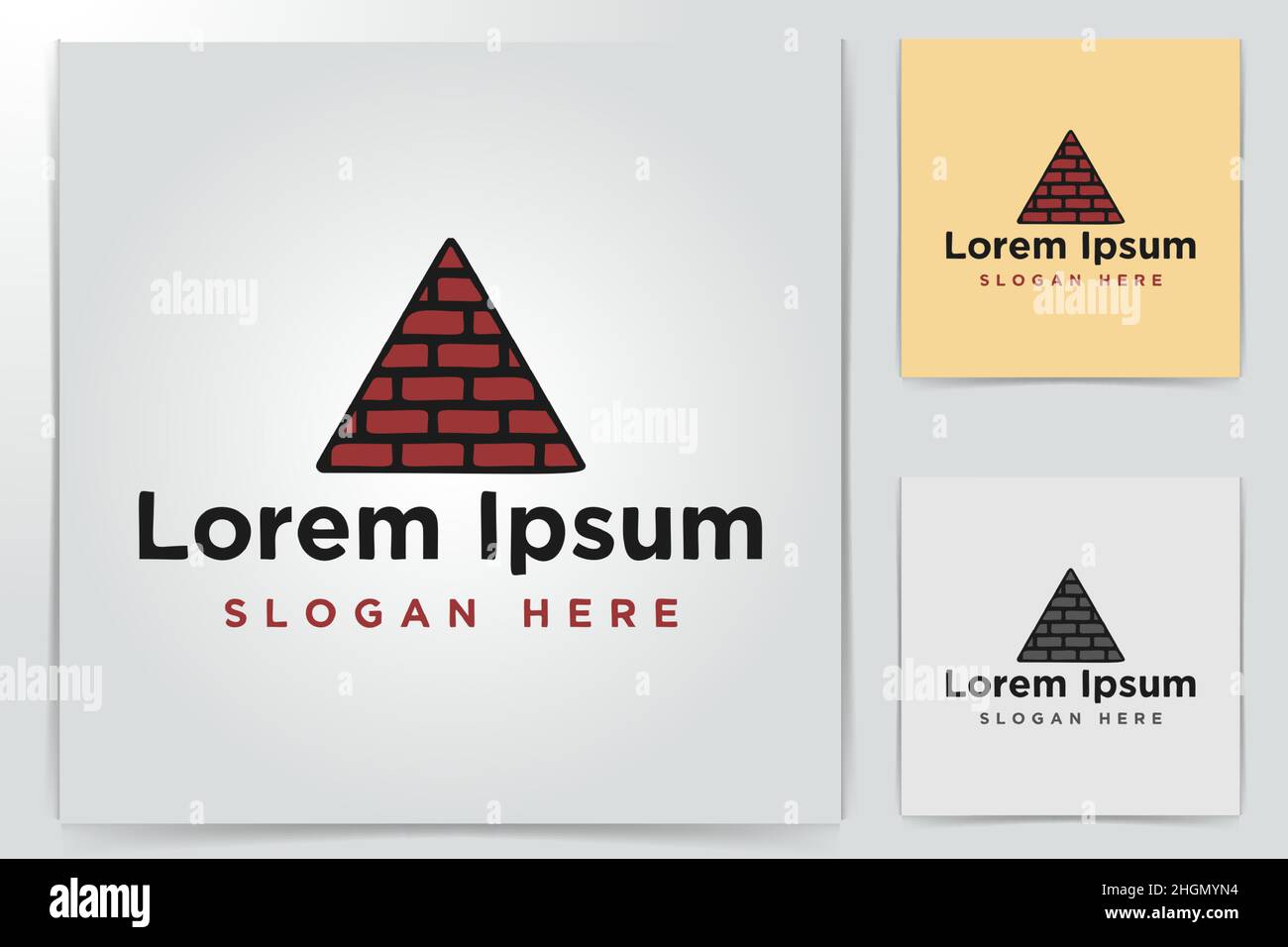 triangle, red brick Logo Inspiration isolated on white background Stock ...