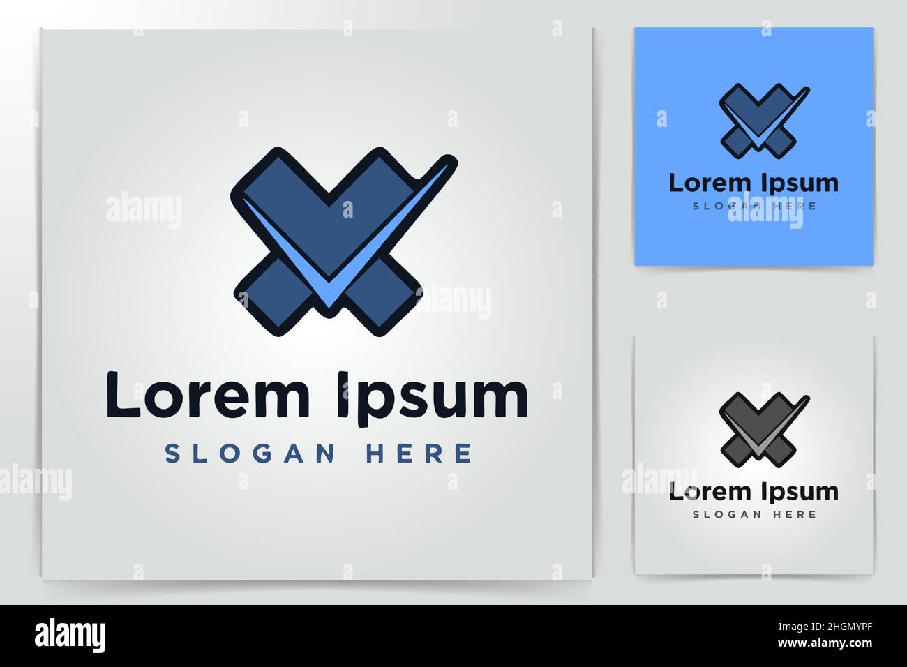 letter X, check list, Agree and disagree Logo Inspiration isolated on ...