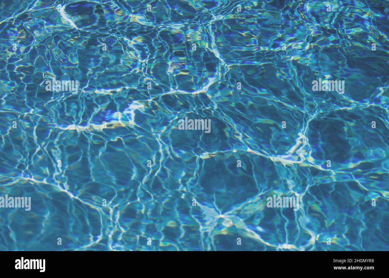 Background of blue water in swimming pool with sun reflection, ripple ...