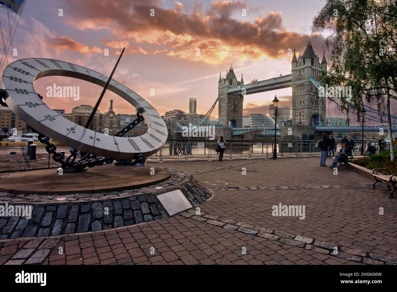 London, 09/27/2019. Tower Bridge from St Katharine Docks Stock Photo ...