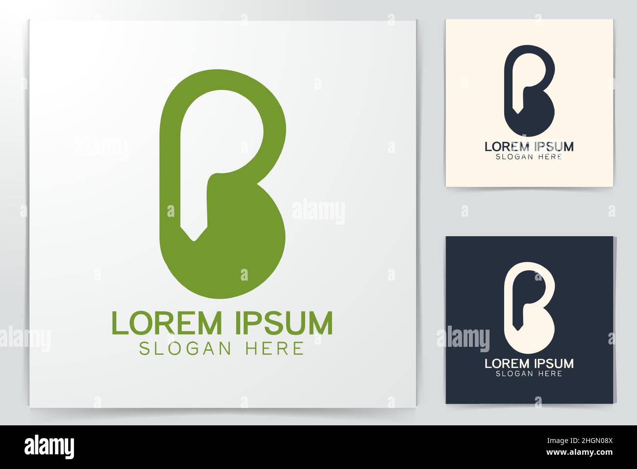 letter B P negative space logo Designs Inspiration Isolated on White ...