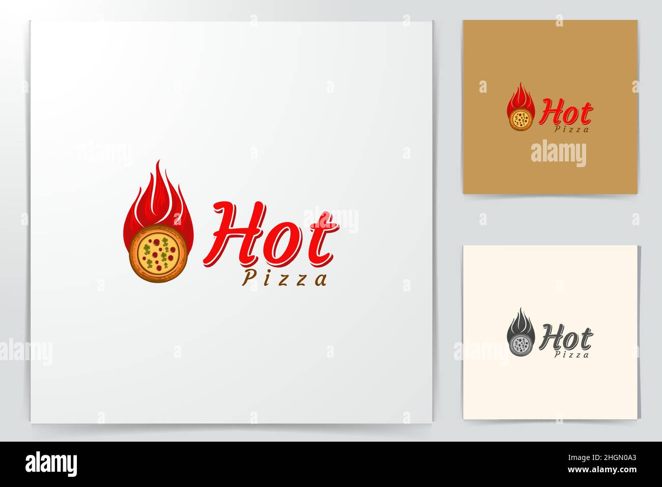 hot pizza logo Designs Inspiration Isolated on White Background Stock ...