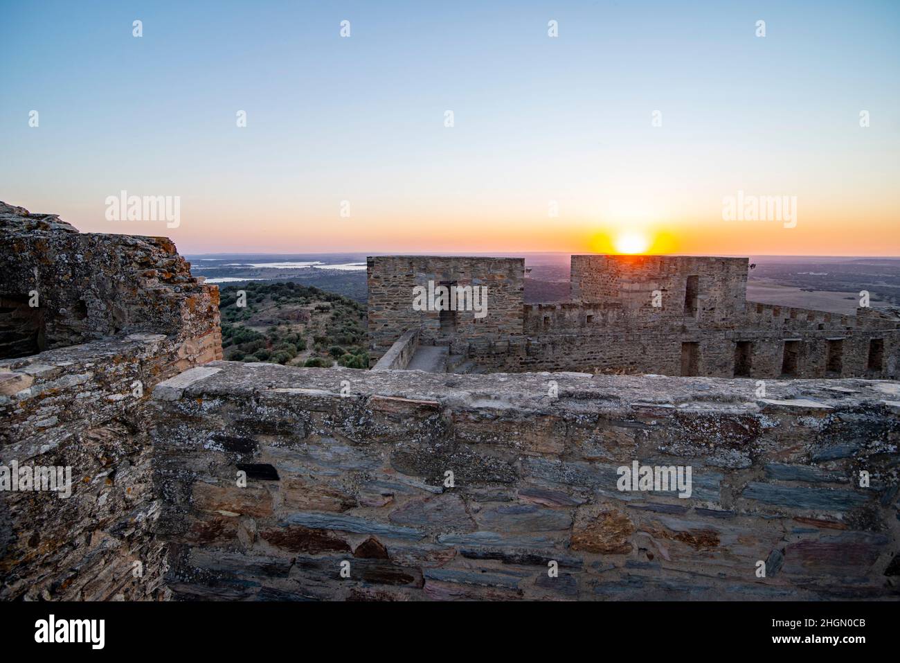 the Castelo at the Village of Monsaraz on the Lago do Alqueva of the ...