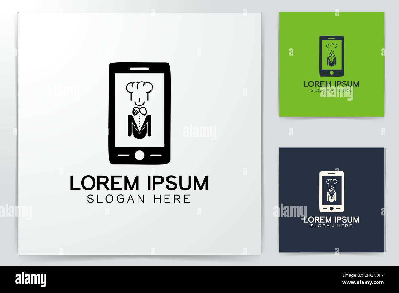 phone and chef, app logo Designs Inspiration Isolated on White ...