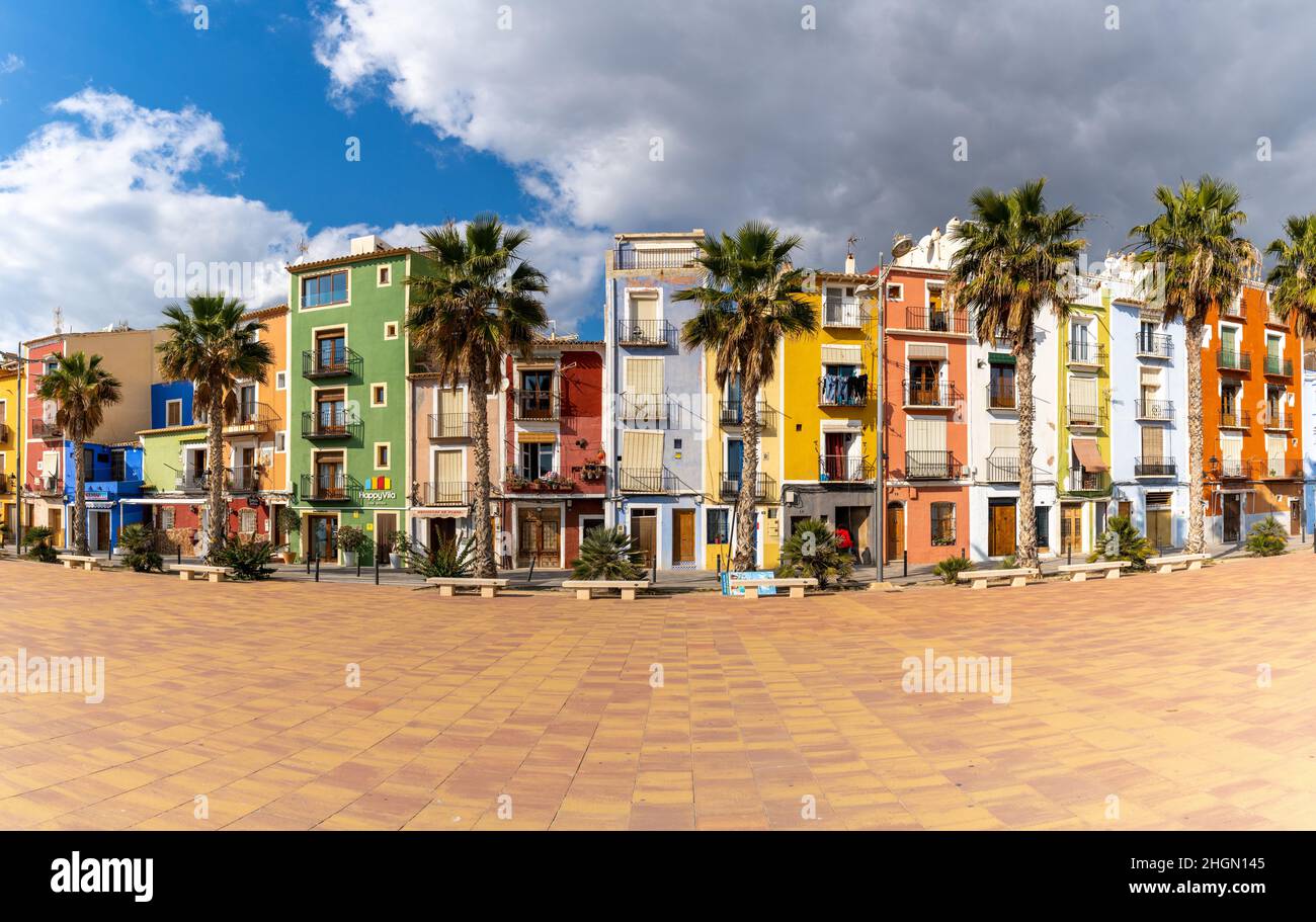 Villajoyosa Spain 20 January 2022 Panorama View Of The Colorful villajoyosa-spain-20-january-2022-panorama-view-of-the-colorful
