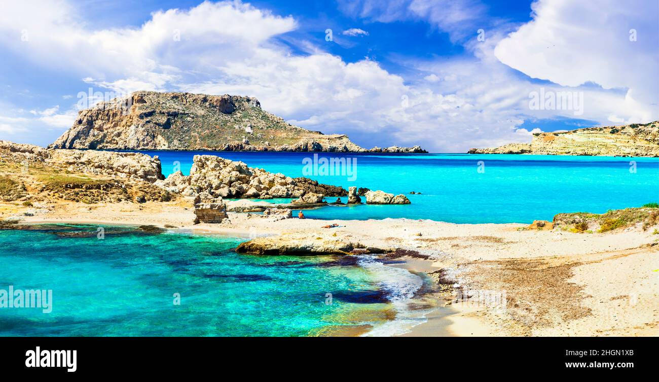 most beautiful beaches of Greece - Lefkos,with turquoise sea in ...